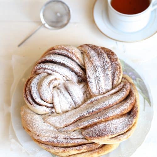 Russian Rose Bread (Braided Cinnamon Wreath) | Little Sunny Kitchen