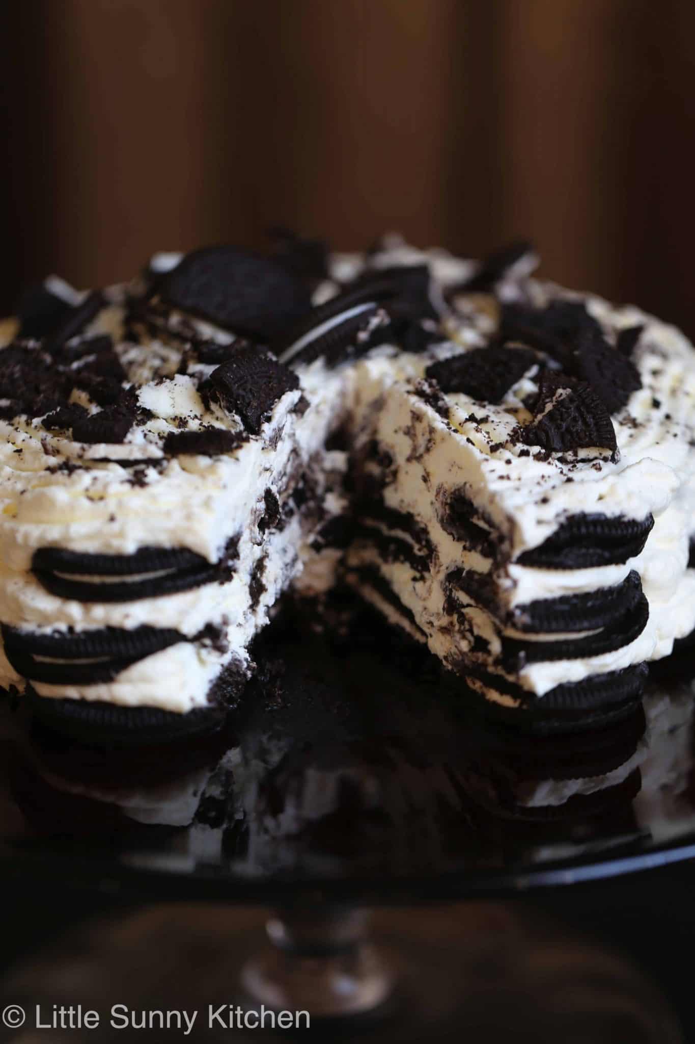 Easy Oreo Icebox Cake with Fresh Whipped Cream - Little Sunny Kitchen
