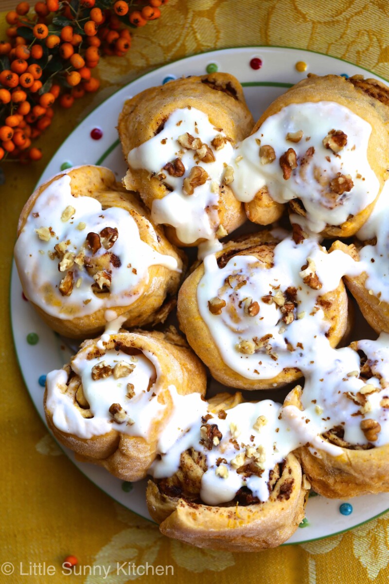 The Best Pumpkin Cinnamon Rolls - Little Sunny Kitchen