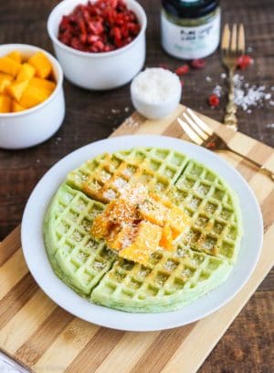 Green Tea Waffles - Little Sunny Kitchen