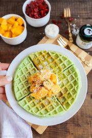 Green Tea Waffles - Little Sunny Kitchen