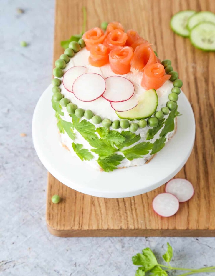 Easy Sandwich Cake (Swedish Smorgastarta) - Little Sunny Kitchen