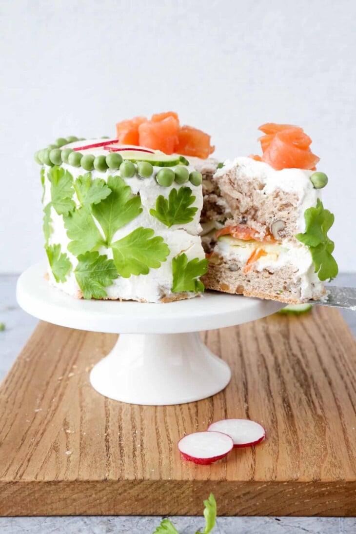 Easy Sandwich Cake (Swedish Smorgastarta) - Little Sunny Kitchen