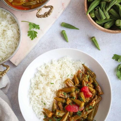 Bamya Middle Eastern Okra Stew - Little Sunny Kitchen