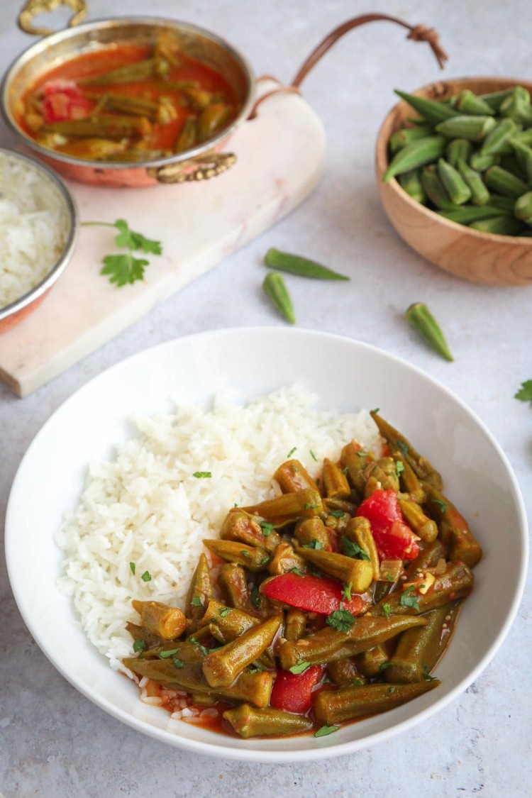 Bamya Middle Eastern Okra Stew - Little Sunny Kitchen