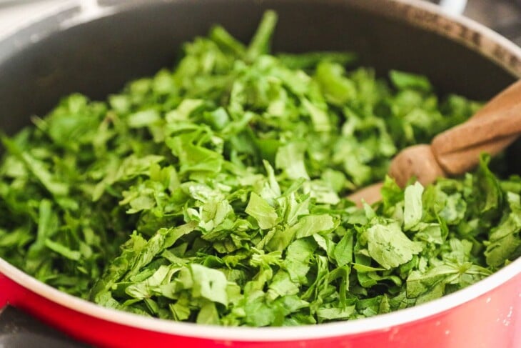 Sautéed Mallows With Onions (Khobeizeh) - Little Sunny Kitchen