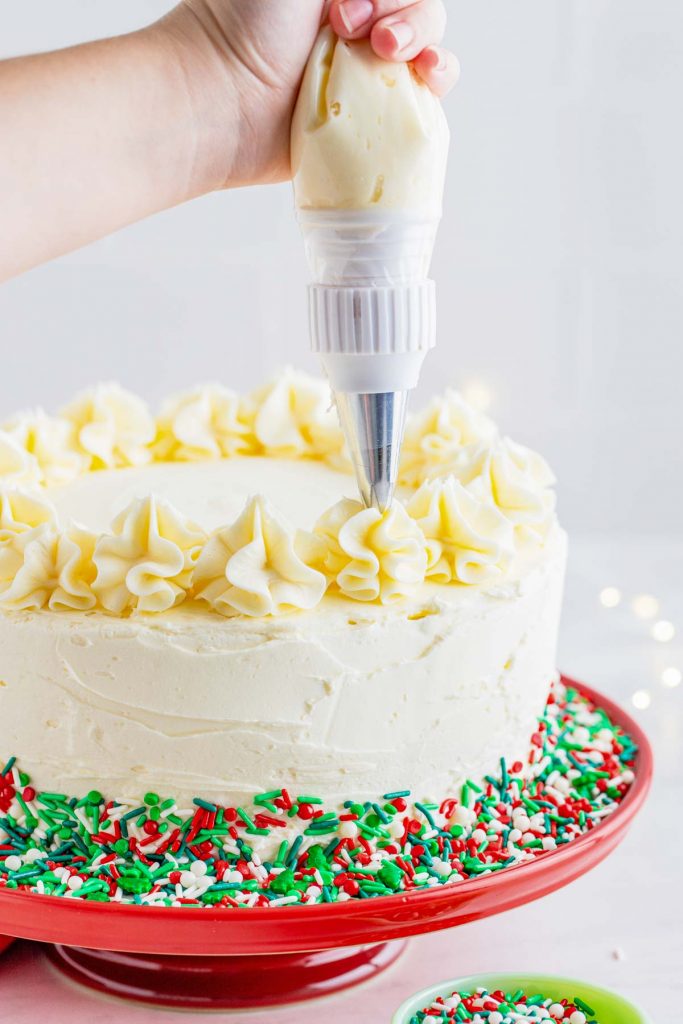 Christmas Layer Cake (Funfetti Cake from Scratch!) - Little Sunny Kitchen