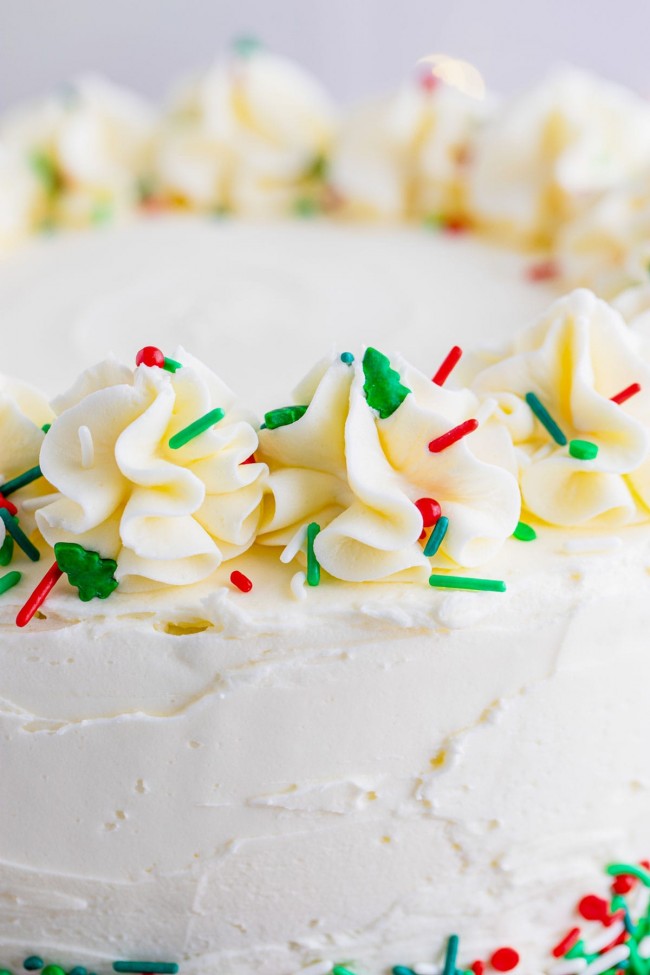 Christmas Layer Cake (Funfetti Cake from Scratch!) - Little Sunny Kitchen