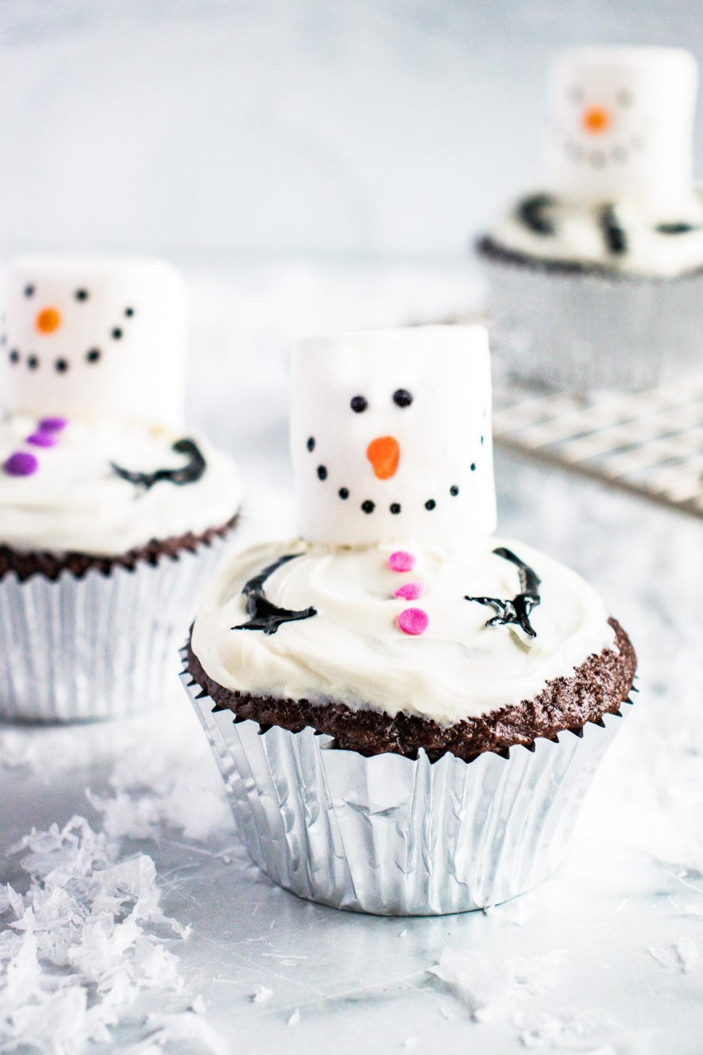 Snowman Cupcakes - Little Sunny Kitchen
