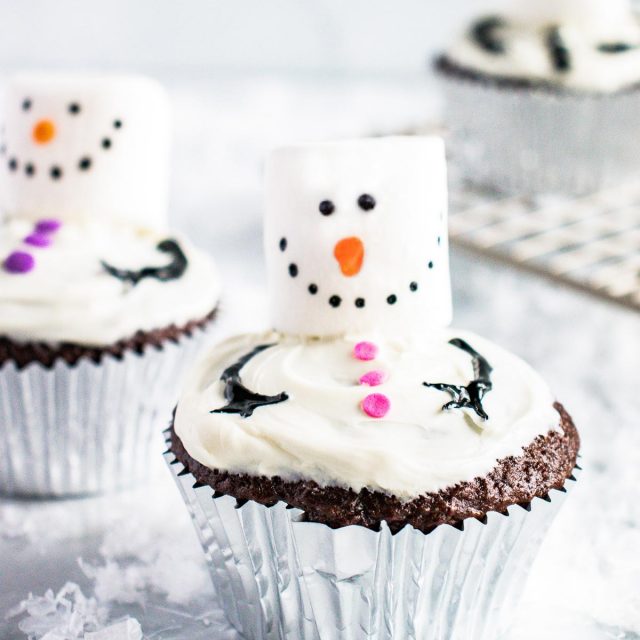 Snowman Cupcakes - Little Sunny Kitchen