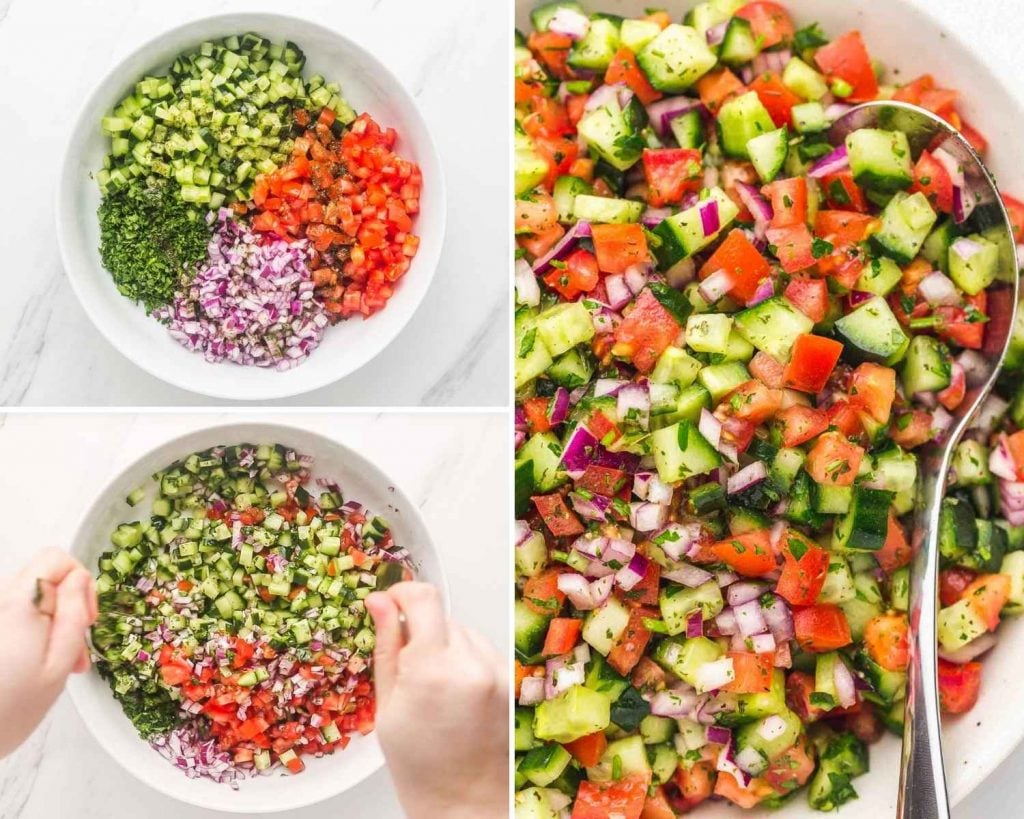 Simple Shirazi Salad (Persian Recipe) - Little Sunny Kitchen