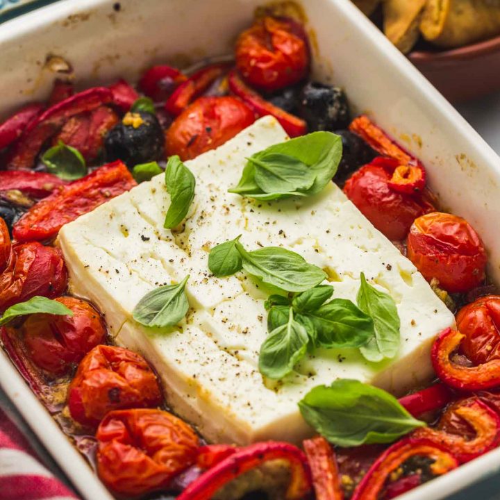 Mediterranean Baked Feta Dip - Little Sunny Kitchen