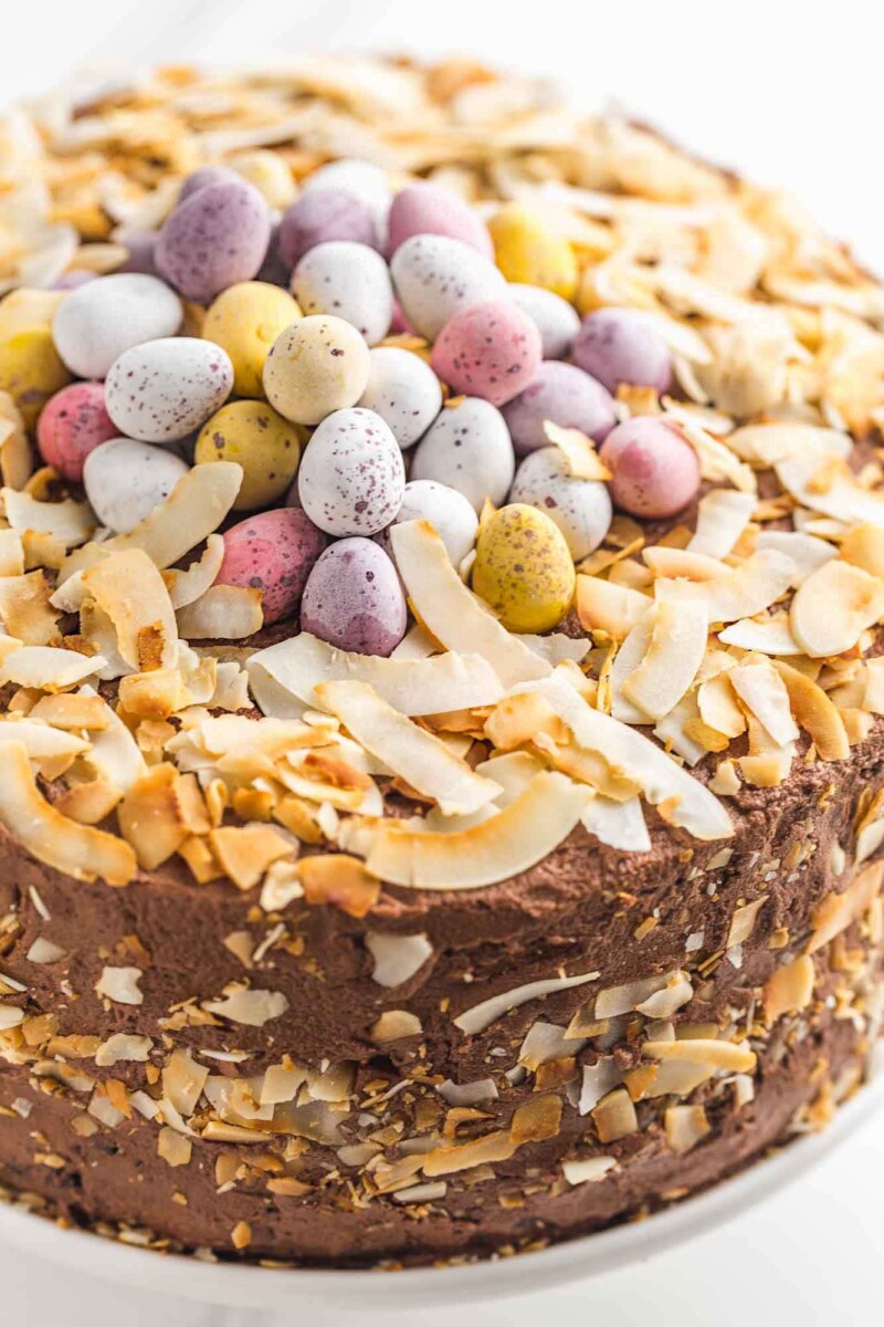 Chocolate Easter Nest Cake (Easy Recipe!) - Little Sunny Kitchen