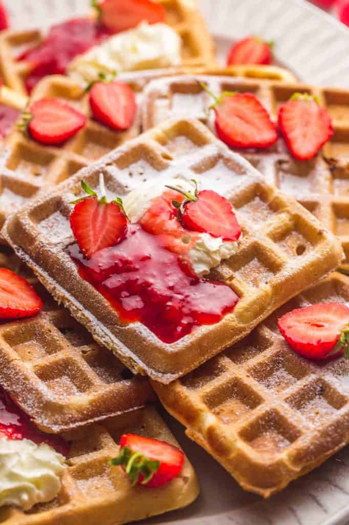 Easy Strawberry Waffles Recipe | Little Sunny Kitchen