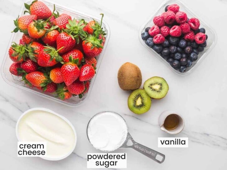 Easy Fruit Pizza (With Sugar Cookie Base and Cream Cheese Frosting!)