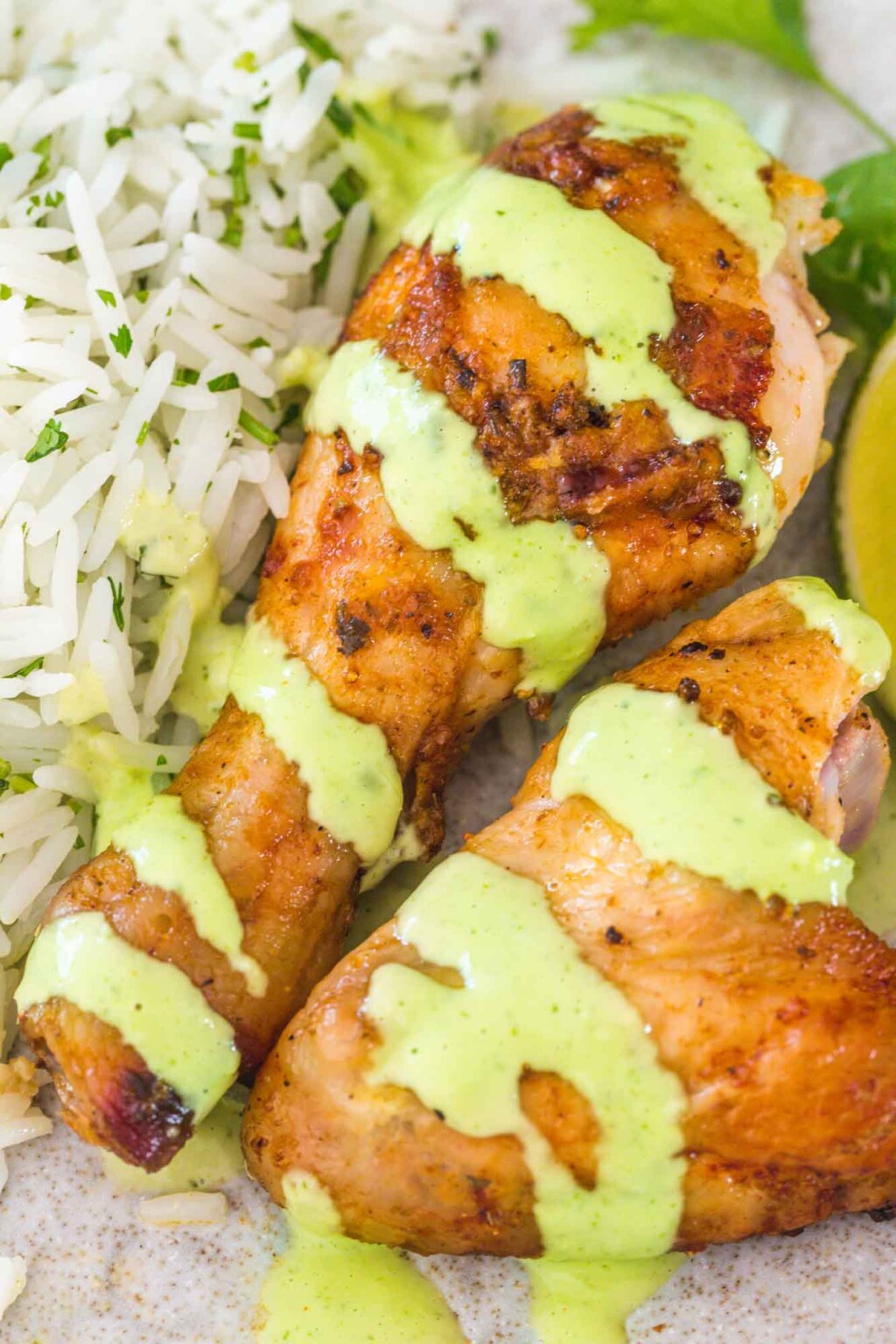 Peruvian Chicken with Green Sauce (Juicy Chicken!) - Little Sunny Kitchen