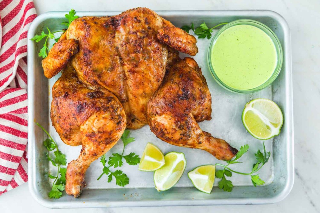 Peruvian Chicken with Green Sauce (Juicy Chicken!) - Little Sunny Kitchen