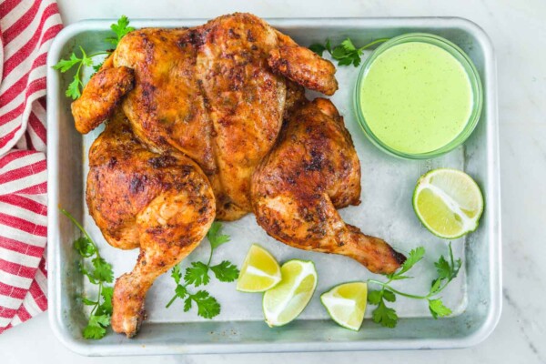 Peruvian Chicken with Green Sauce (Juicy Chicken!) - Little Sunny Kitchen