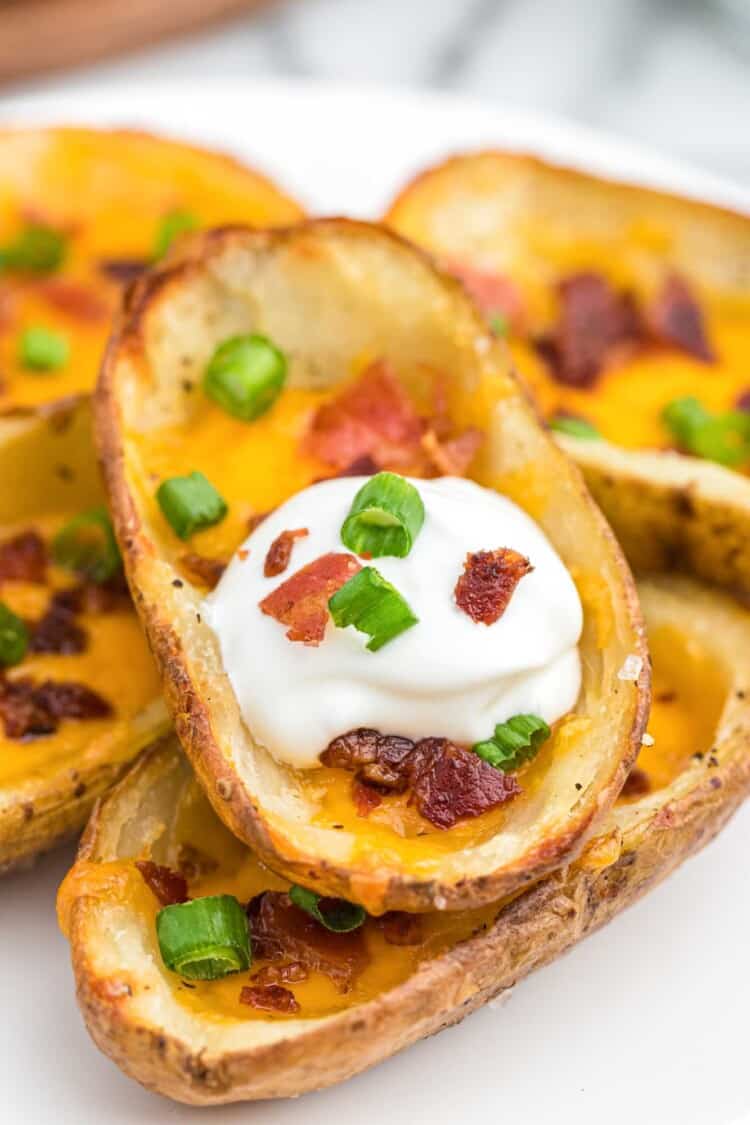Crispy Baked Potato Skins Recipe - Little Sunny Kitchen