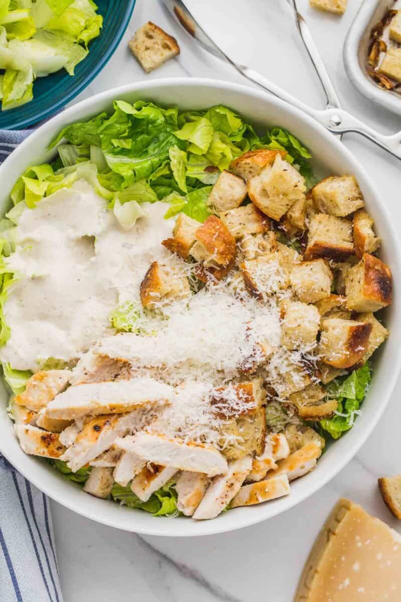 Easy Chicken Caesar Salad Recipe - Little Sunny Kitchen