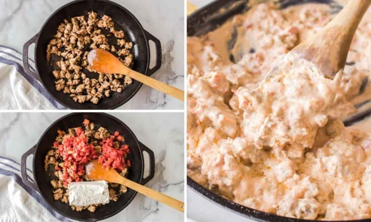 3-ingredient Rotel Sausage Dip - Little Sunny Kitchen