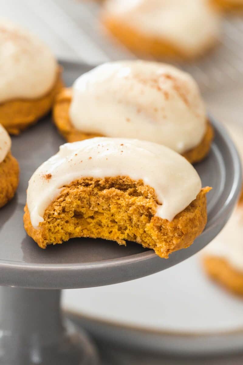 Pumpkin Cookies w/ Cream Cheese Frosting - Little Sunny Kitchen