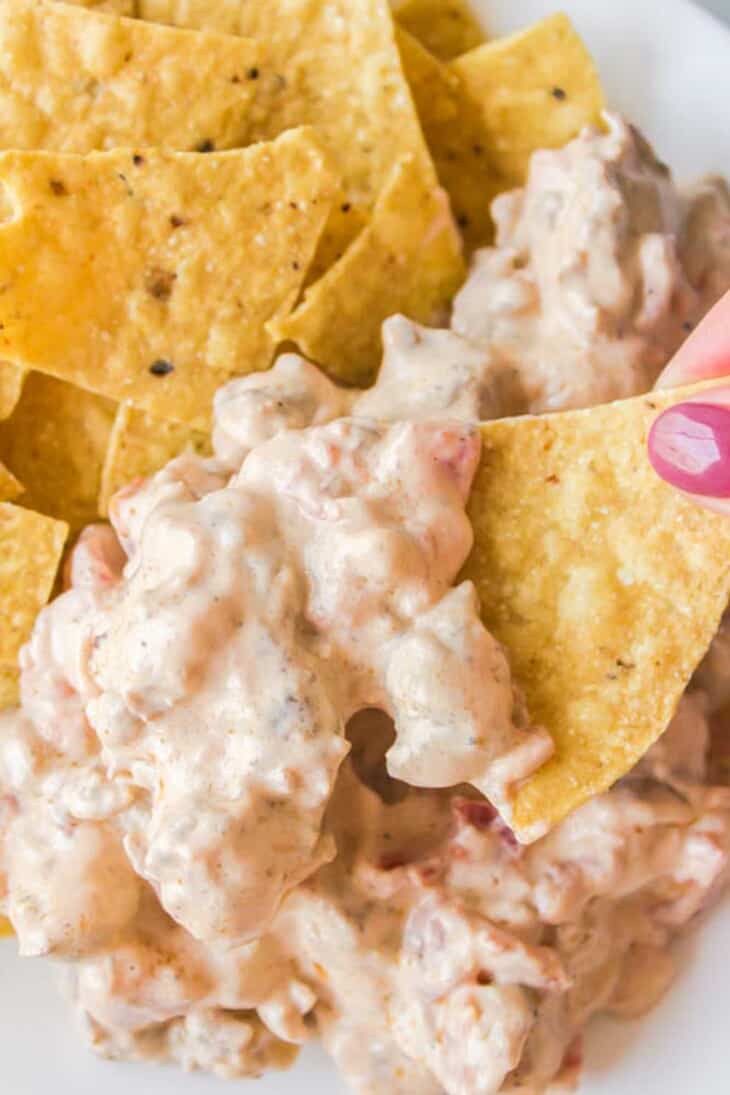 3-ingredient Rotel Sausage Dip - Little Sunny Kitchen