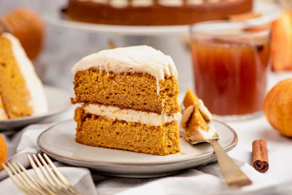 Pumpkin Layer Cake with Cream Cheese Frosting - Little Sunny Kitchen