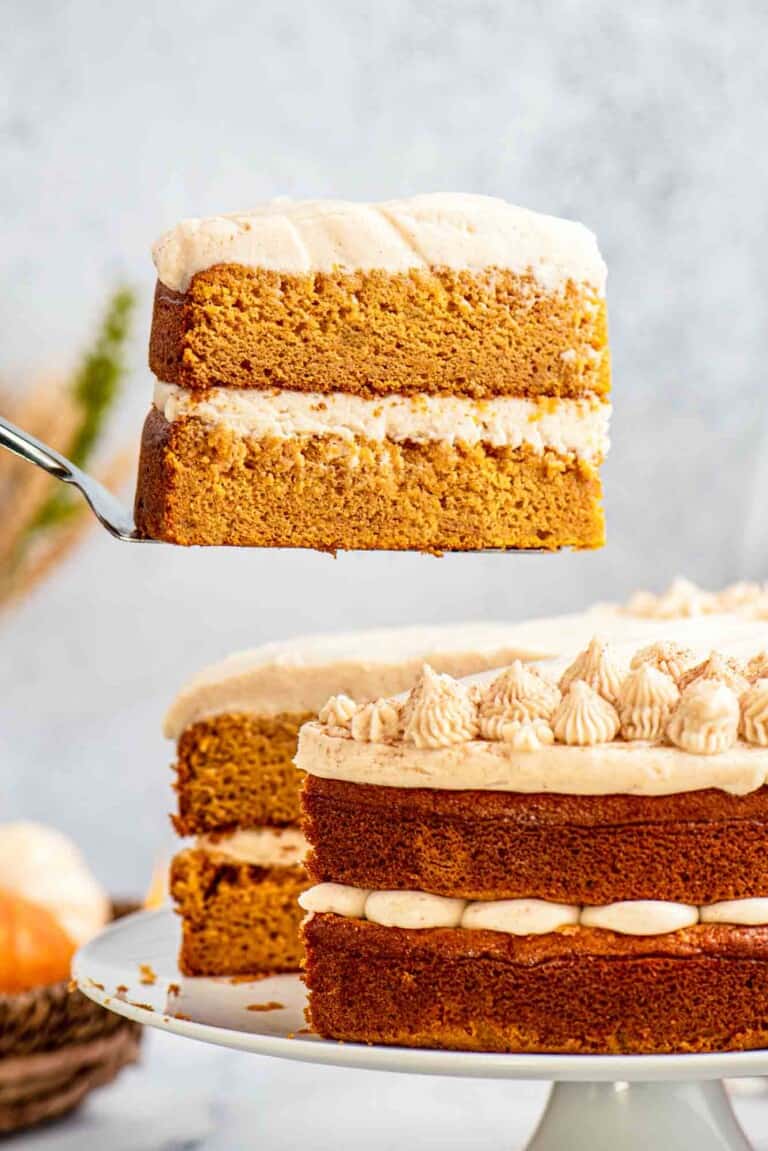 Pumpkin Layer Cake with Cream Cheese Frosting - Little Sunny Kitchen