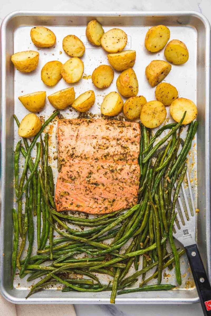 Sheet Pan Garlic Butter Salmon - Little Sunny Kitchen