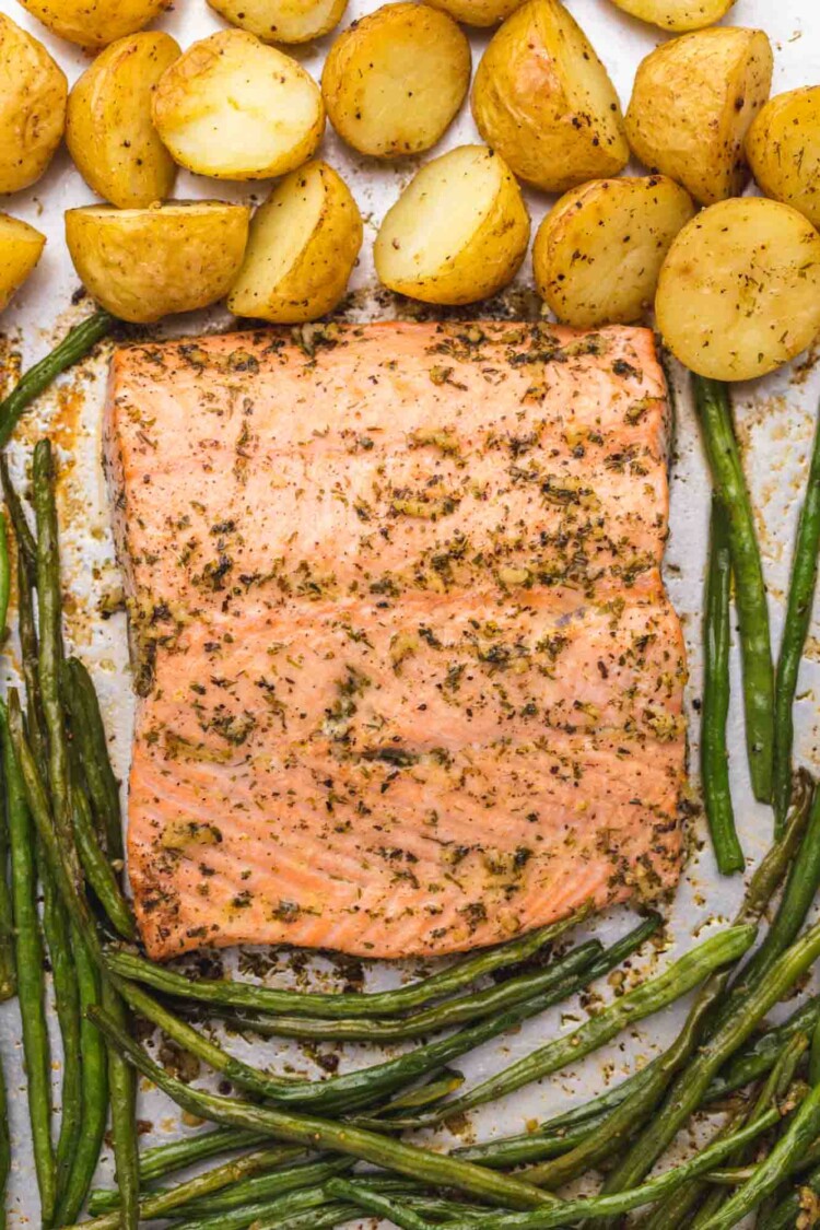 Sheet Pan Garlic Butter Salmon - Little Sunny Kitchen