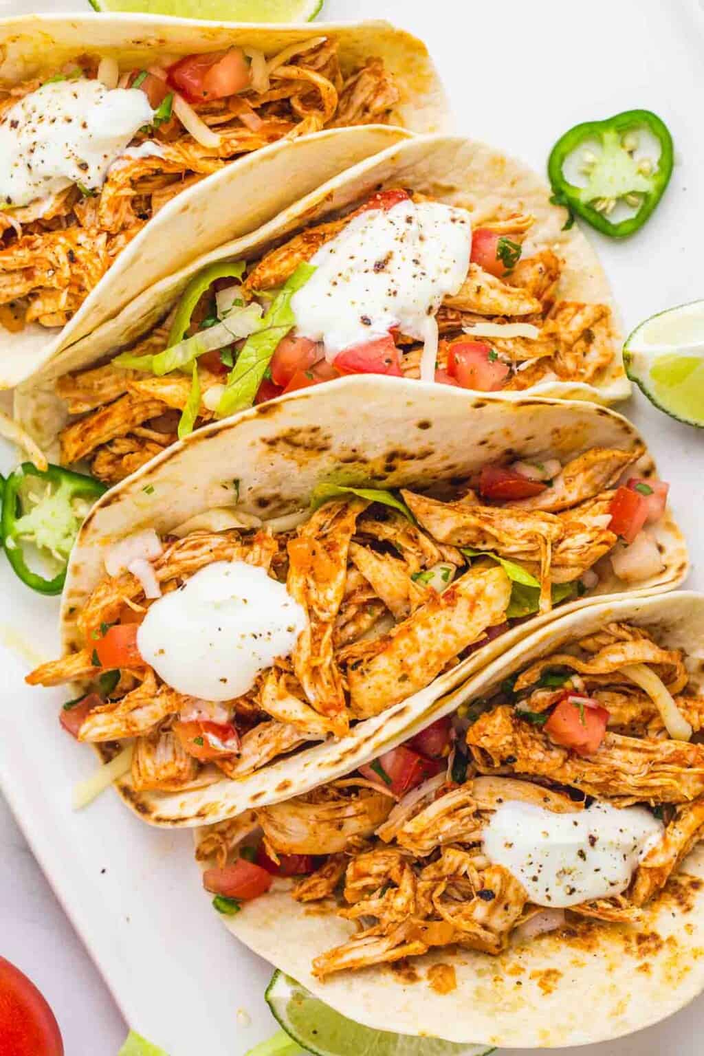 Shredded Chicken Tacos Recipe - Little Sunny Kitchen