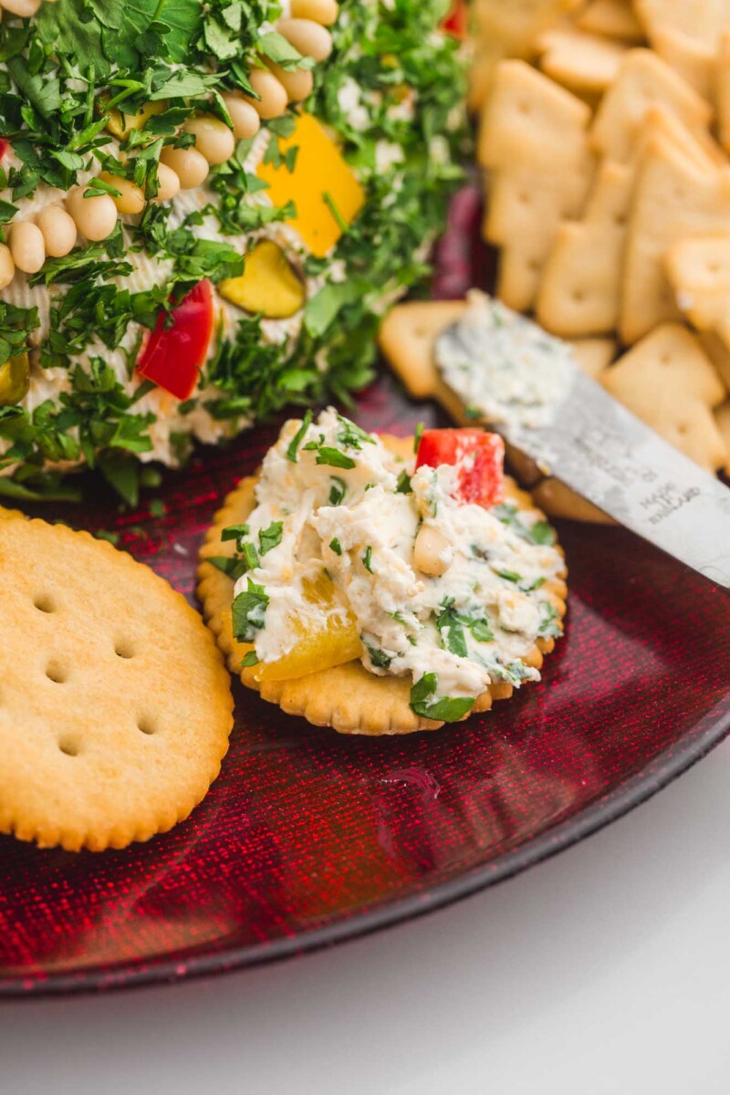Christmas Tree Cheese Ball (Easy Appetizer/Snack!) - Little Sunny Kitchen