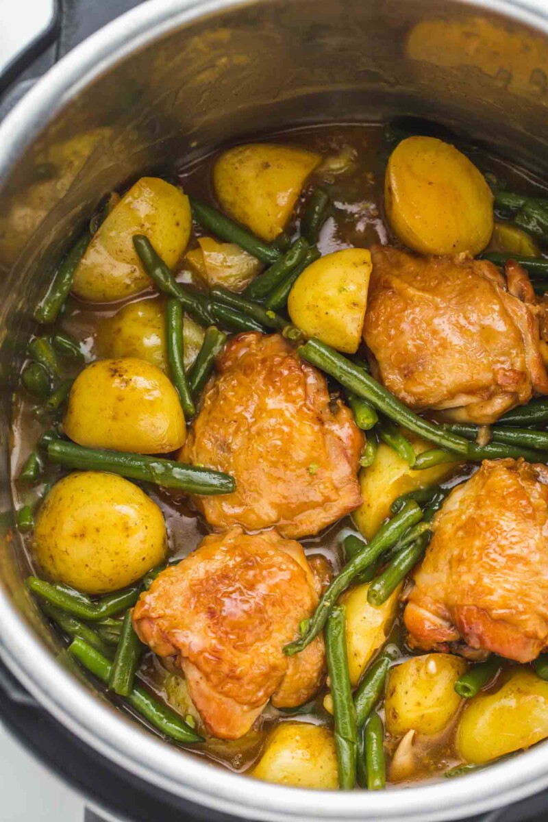 Instant Pot Honey Chicken Thighs (One Pot Meal) - Little Sunny Kitchen