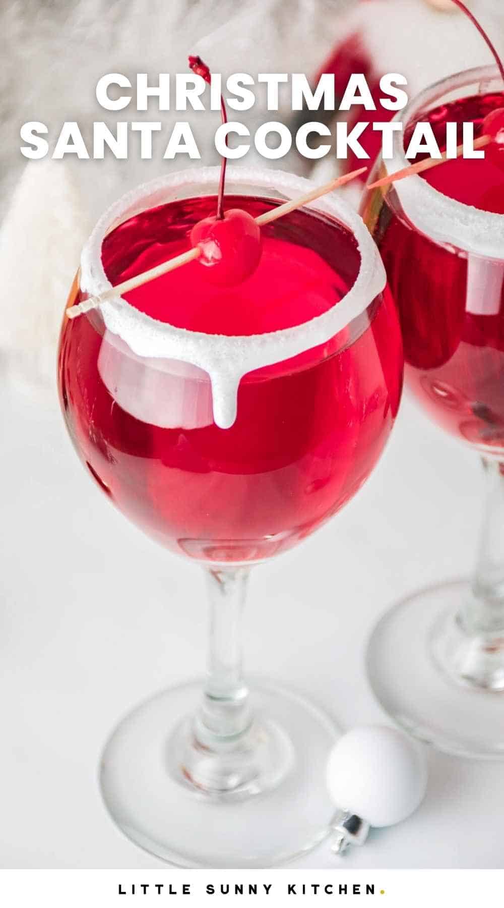 Christmas Vodka Cocktail (Santa Cocktail) - Little Sunny Kitchen