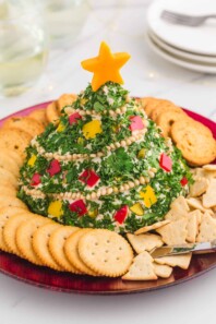 Christmas Tree Cheese Ball (Easy Appetizer/Snack!) - Little Sunny Kitchen