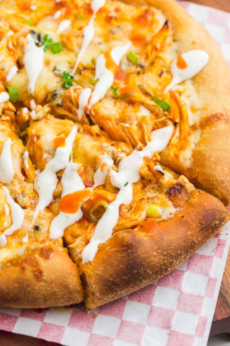 The Best Buffalo Chicken Pizza - Little Sunny Kitchen