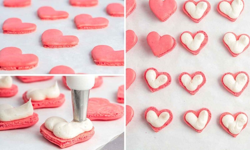 Heart Macarons with Vanilla Buttercream & Free Template!