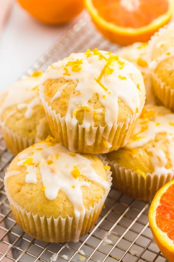 Easy Orange Muffins with Zesty Orange Glaze - Little Sunny Kitchen