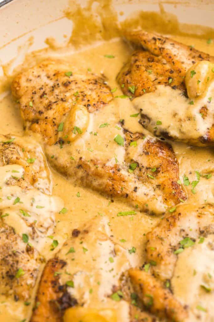 One Pan Creamy Garlic Chicken - Little Sunny Kitchen