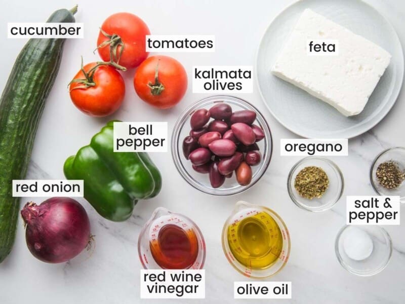 Traditional Fresh Greek Salad - Little Sunny Kitchen