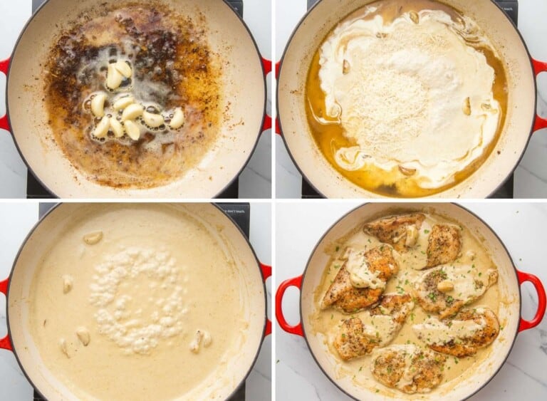 One Pan Creamy Garlic Chicken - Little Sunny Kitchen