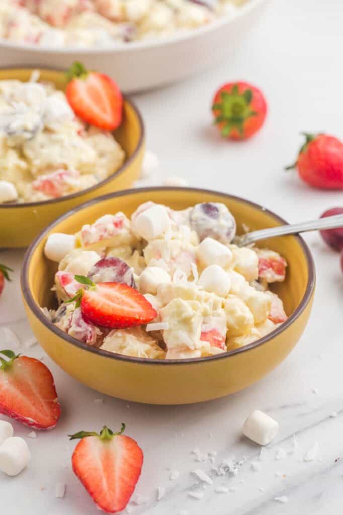 Fresh Fruit Salad with Whipped Cream - Little Sunny Kitchen