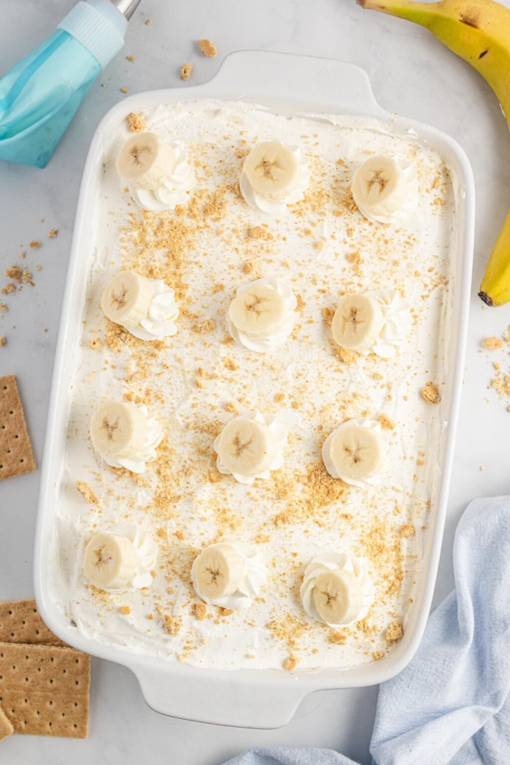 Banana and Graham Cracker Icebox Cake - Little Sunny Kitchen