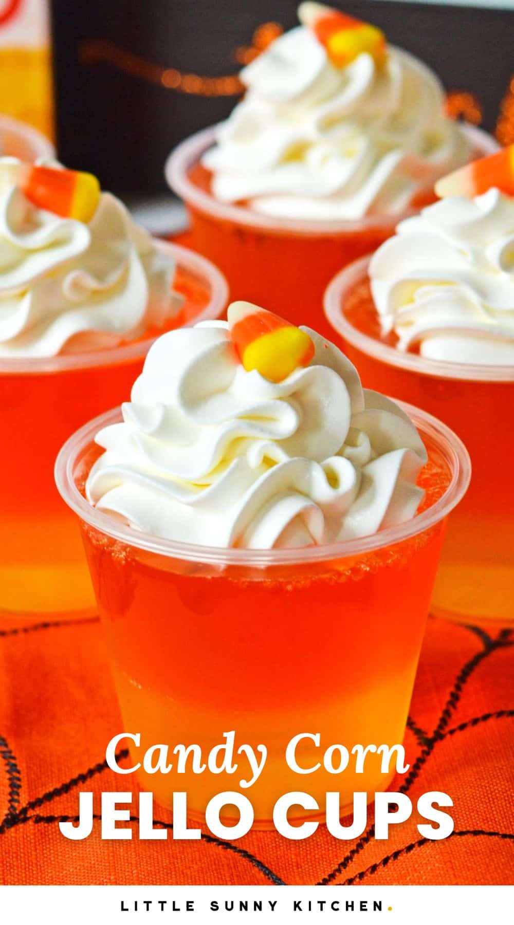 Layered Candy Corn Jello Cups - Little Sunny Kitchen