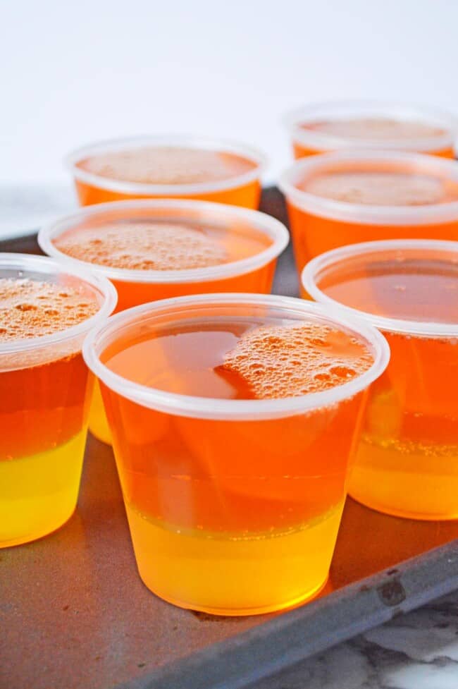 Layered Candy Corn Jello Cups - Little Sunny Kitchen