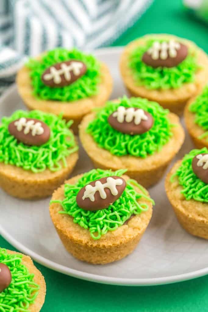 Easy Football Cookie Cups - Little Sunny Kitchen