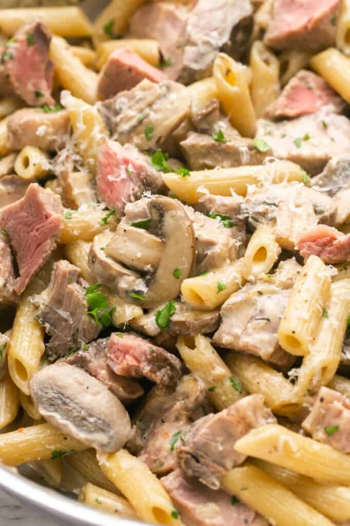 Prime Rib Pasta (Prime Rib Leftover Recipe) - Little Sunny Kitchen