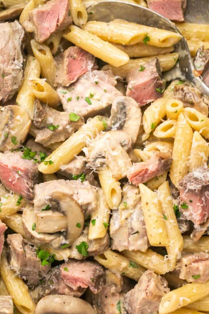 Prime Rib Pasta (Prime Rib Leftover Recipe) - Little Sunny Kitchen