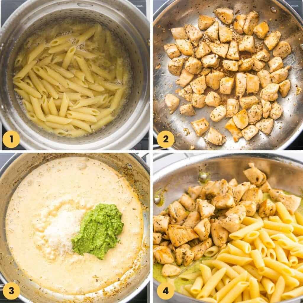 Creamy Chicken Pesto Pasta - Little Sunny Kitchen